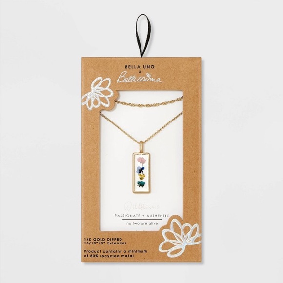Bella Uno | Jewelry | Bella Uno Bellissima Pressed Flower Wildflower ...
